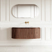 Regent Natural Walnut Curved Wall Hung Vanity 1200mm - LUSSO