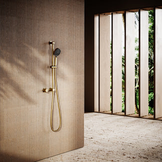 Revive Brushed Gold Shower Riser Kit with Valve - LUSSO