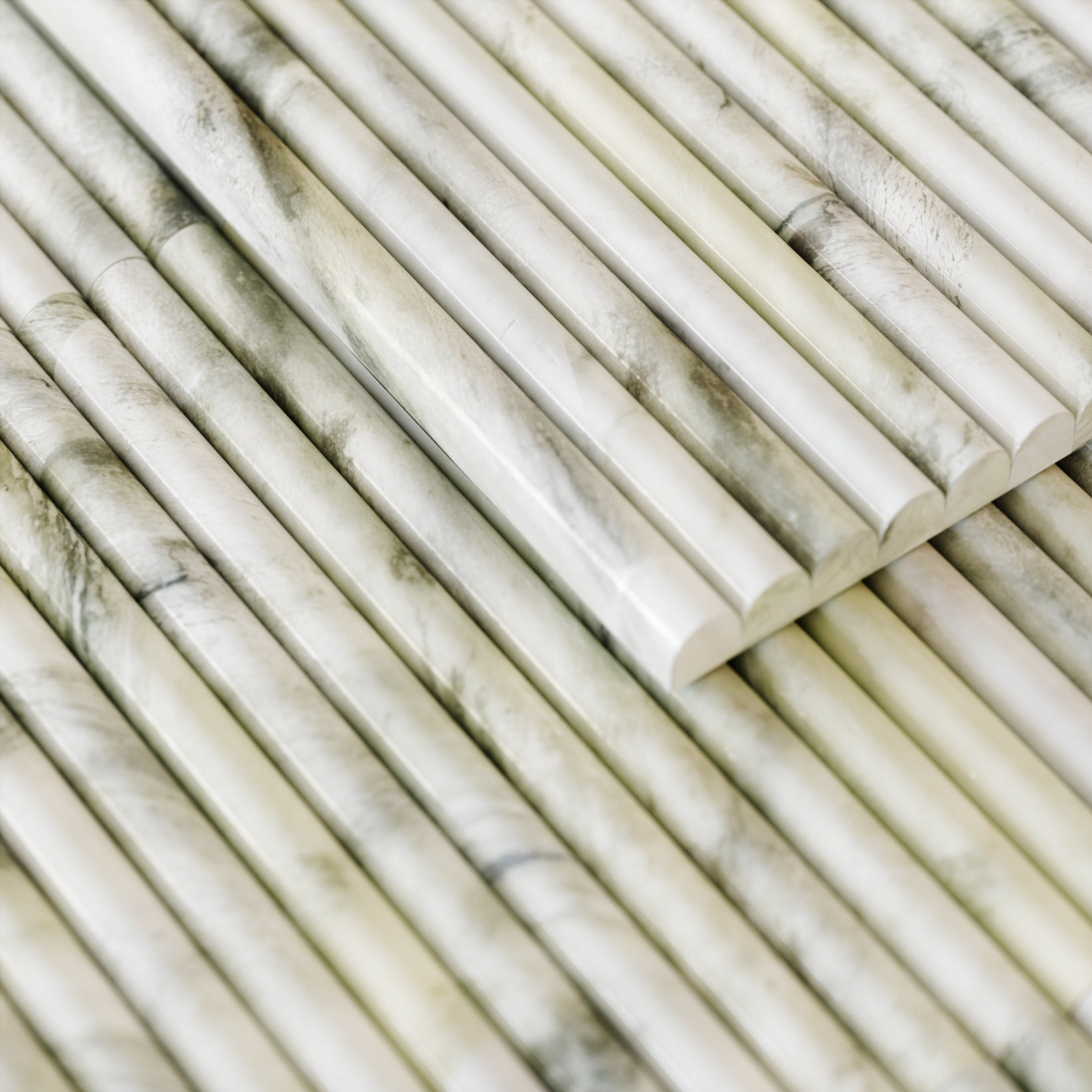 Romano Fluted Jade Green Marble Mosaic Wall Tile - LUSSO