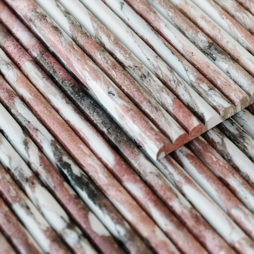 Linear Mosaic Ruby Red Porcelain Tile 293x313mm - LUSSO