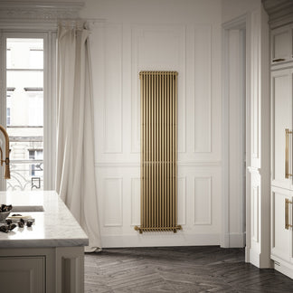 Shadow Brushed Gold Designer Heated Towel Radiator - LUSSO
