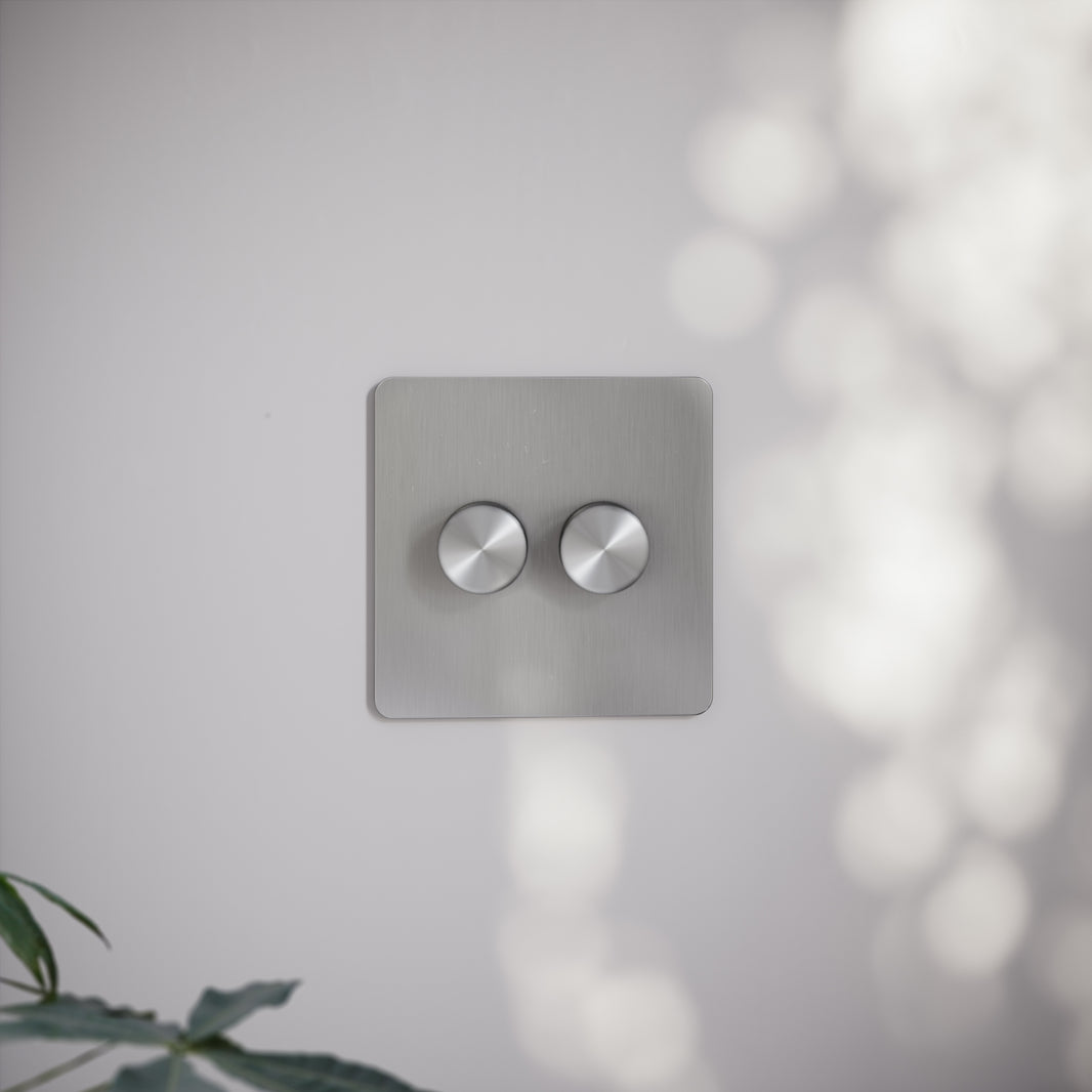 SlimTech Brushed Stainless 1 Gang 2 Way Switch - LUSSO