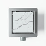 Square Brushed Stainless Tileable Wet Room Waste Kit - LUSSO