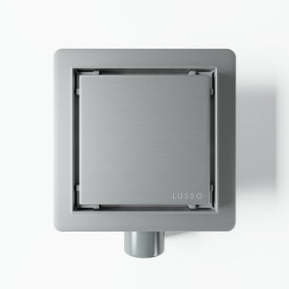 Square Brushed Stainless Tileable Wet Room Waste Kit - LUSSO