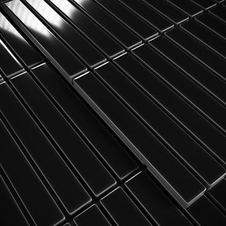Stick Mosaic Onyx Shadow Black Porcelain Wall Tile - LUSSO