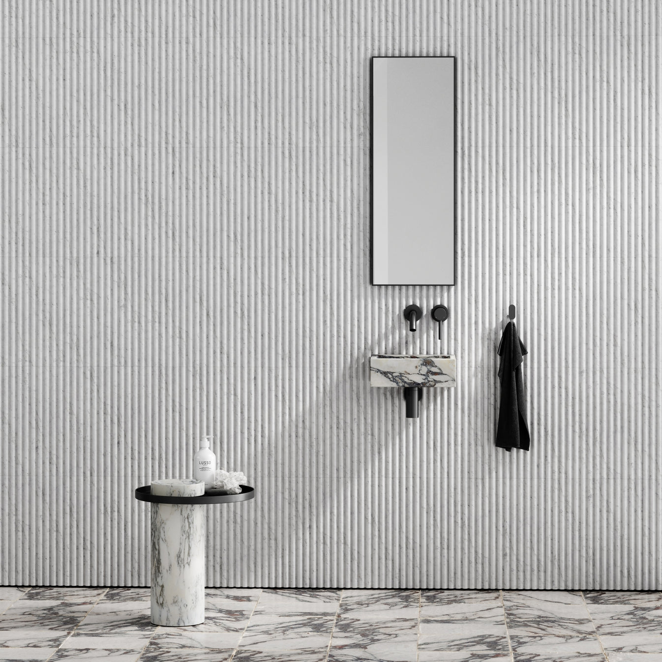 Vasel Calacatta Viola Marble Wall Hung Basin 300mm - LUSSO