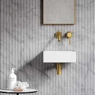 Vasel White Wall Hung Micro Basin 300mm - LUSSO