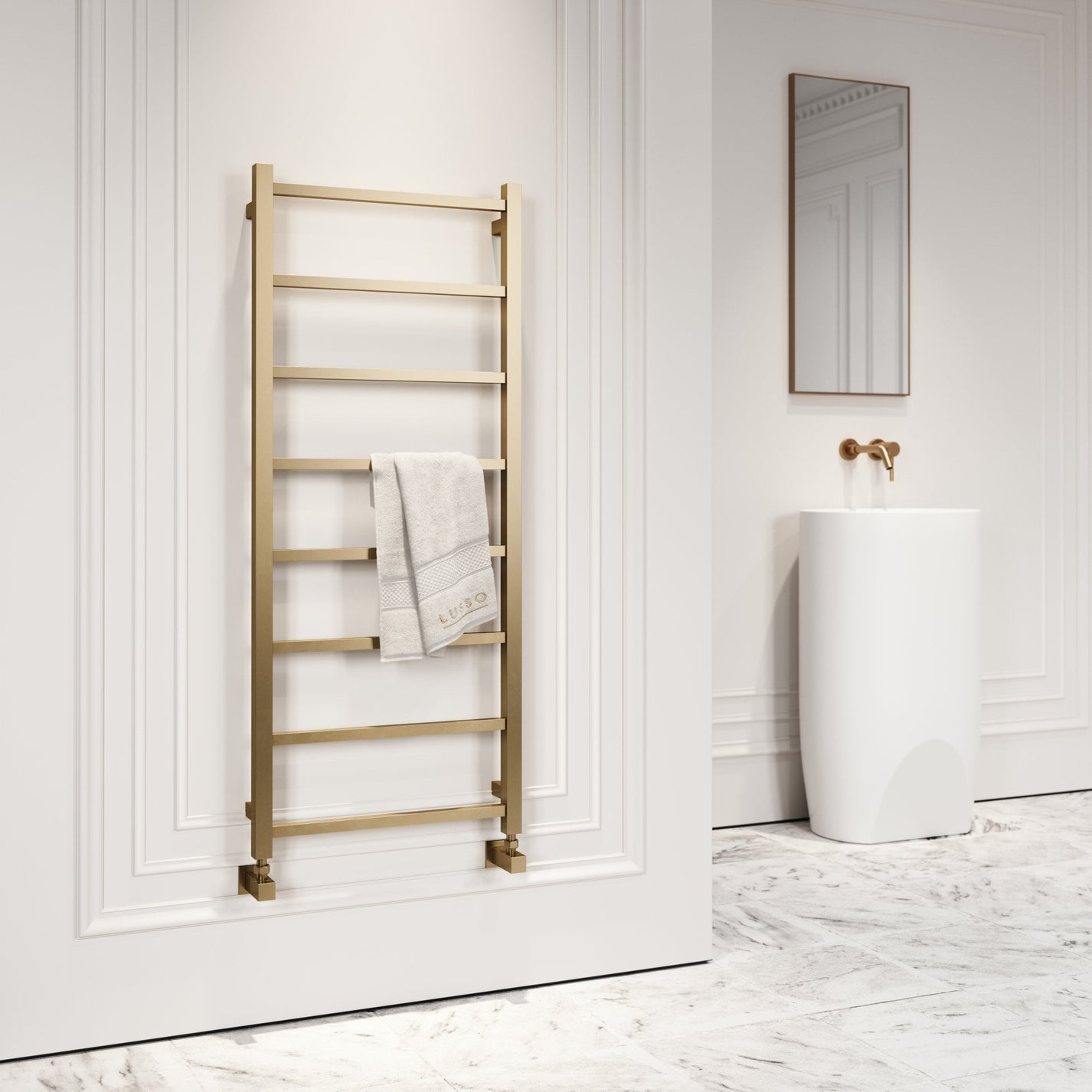 Vertigo Brushed Gold Designer Radiator 1200mm - LUSSO