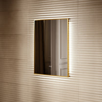 Vision Brushed Gold LED Mirror w/ Demister 600mm - LUSSO