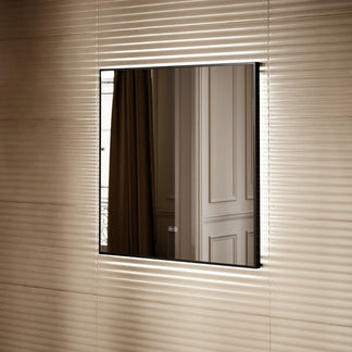 Vision Matte Black LED Mirror w/ Demister 800mm - LUSSO