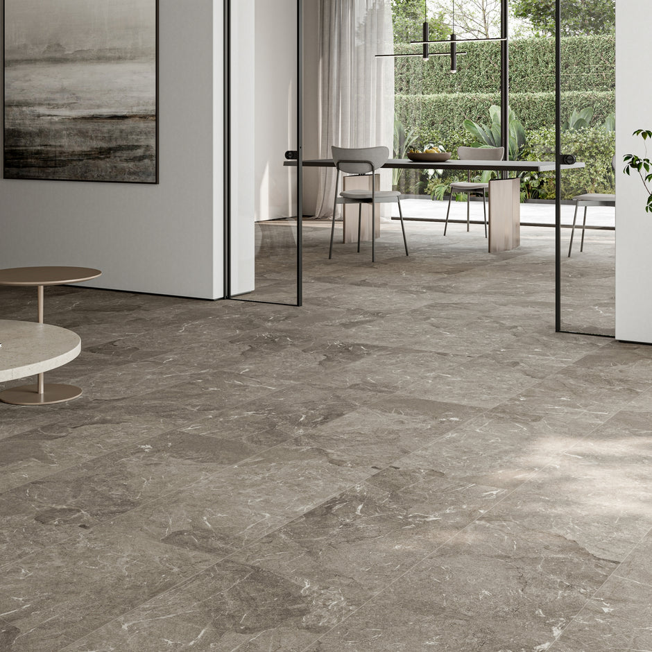Luxury Porcelain Taupe Stone Large Format Floor Tiles - LUSSO