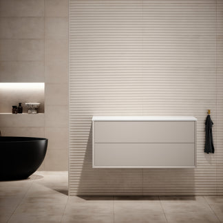 Volini Matte Cappuccino Vanity Unit with Stone Countertop 1200mm - LUSSO