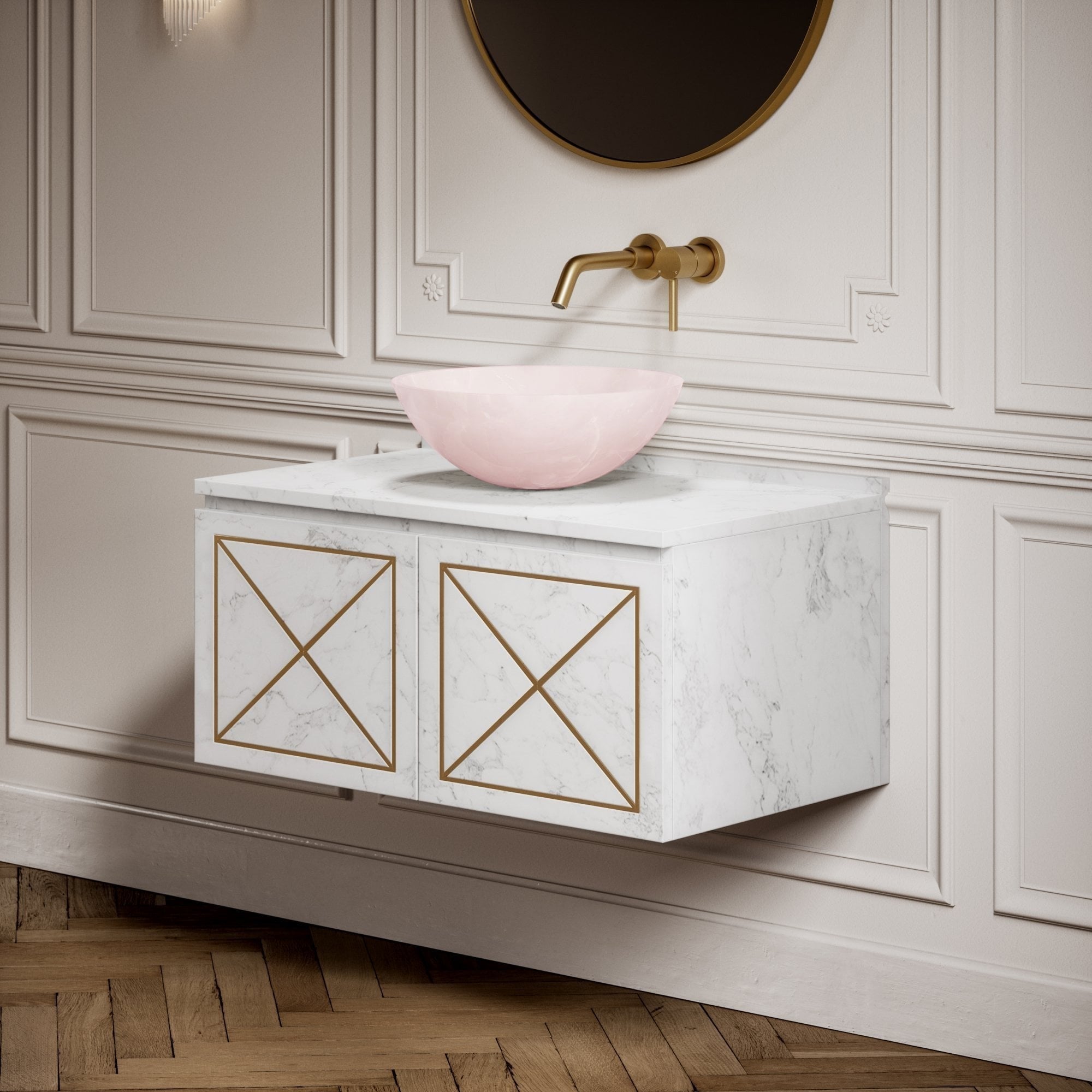 Annabel Pink Onyx Countertop Basin 400mm - LUSSO