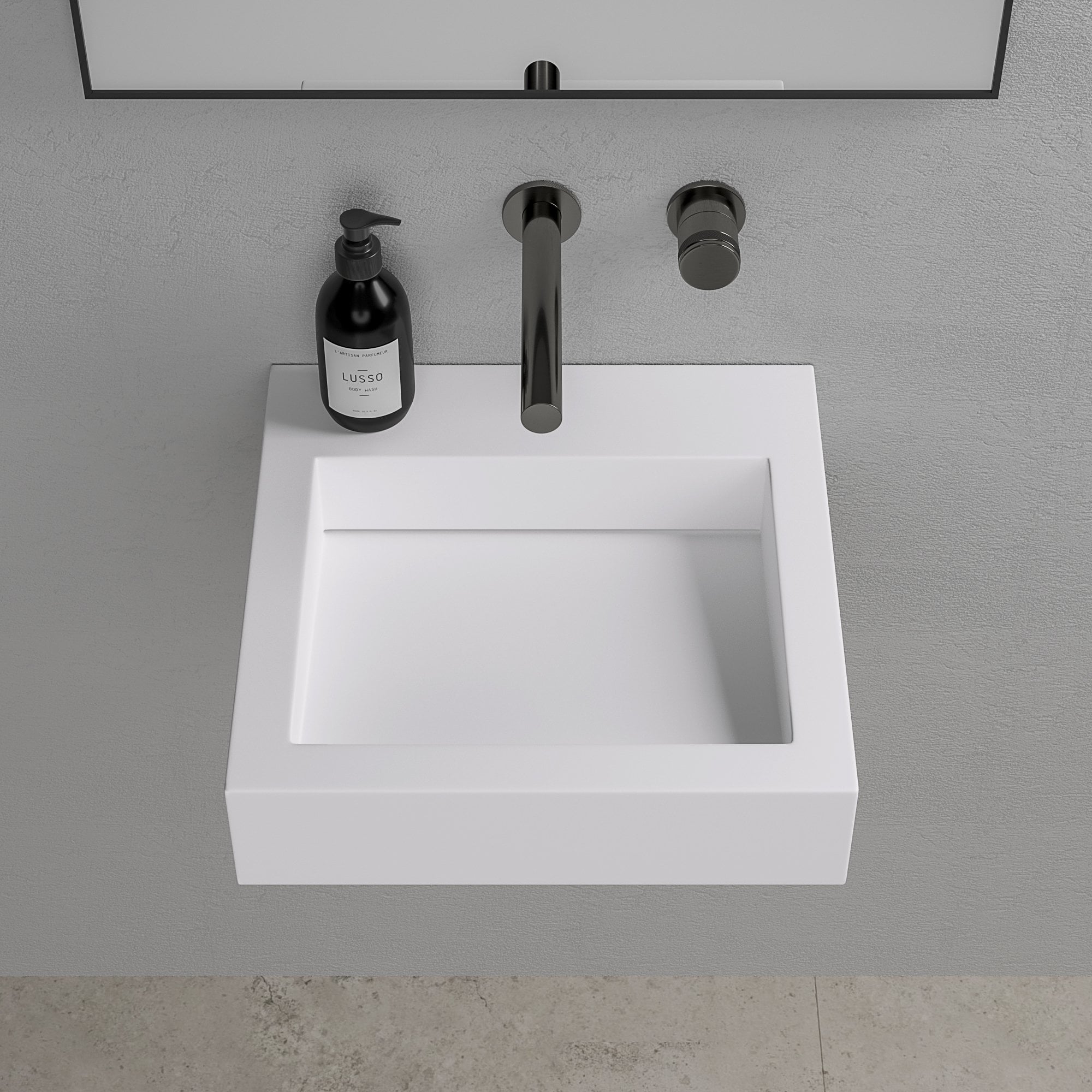 Lusso Stone Neoro N50 Cube Waschtisch B: 100,5 T: 51,5 Cm Ohne