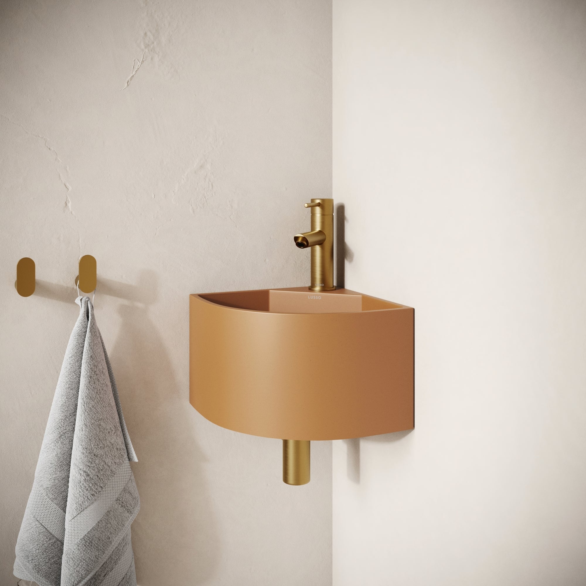 Cantiera Sienna Concrete Wall Mounted Corner Basin 300 mm