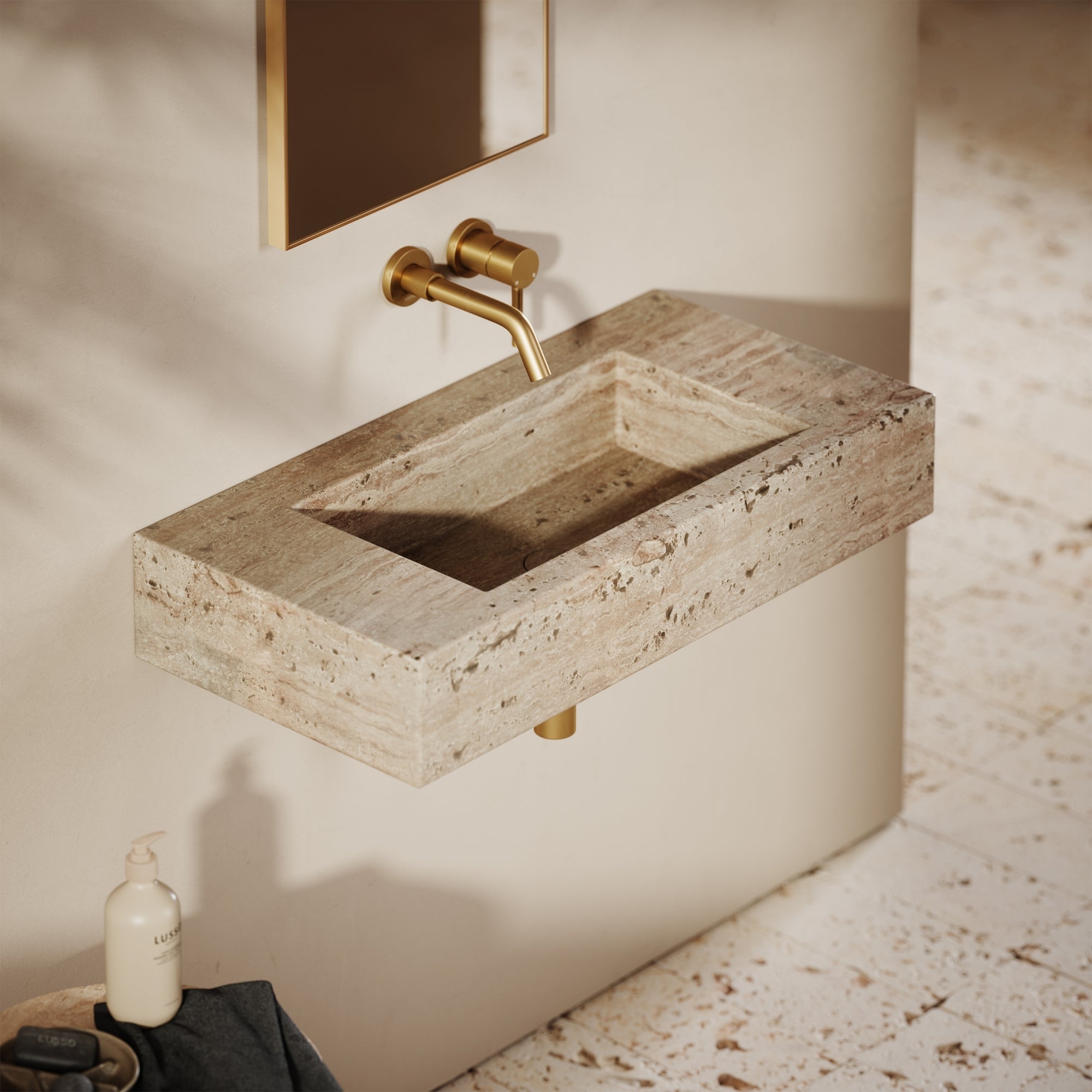 Travertine Bathroom Sink Natural Stone Vessel Sink | Travertine