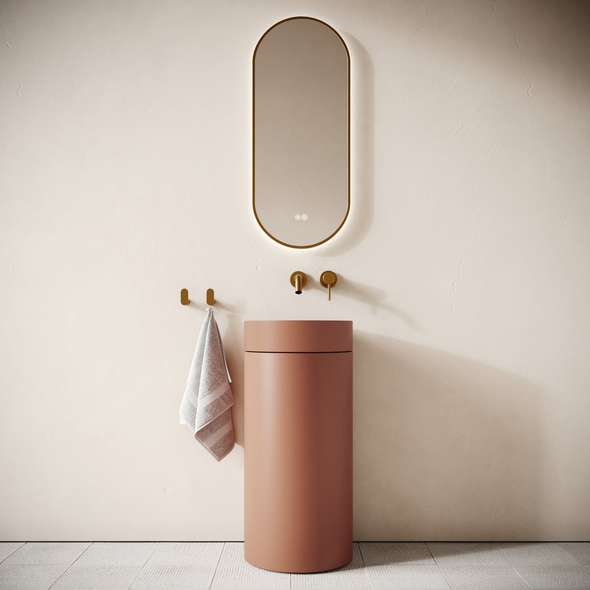Colonna Terracotta Concrete Floorstanding Basin 400 mm