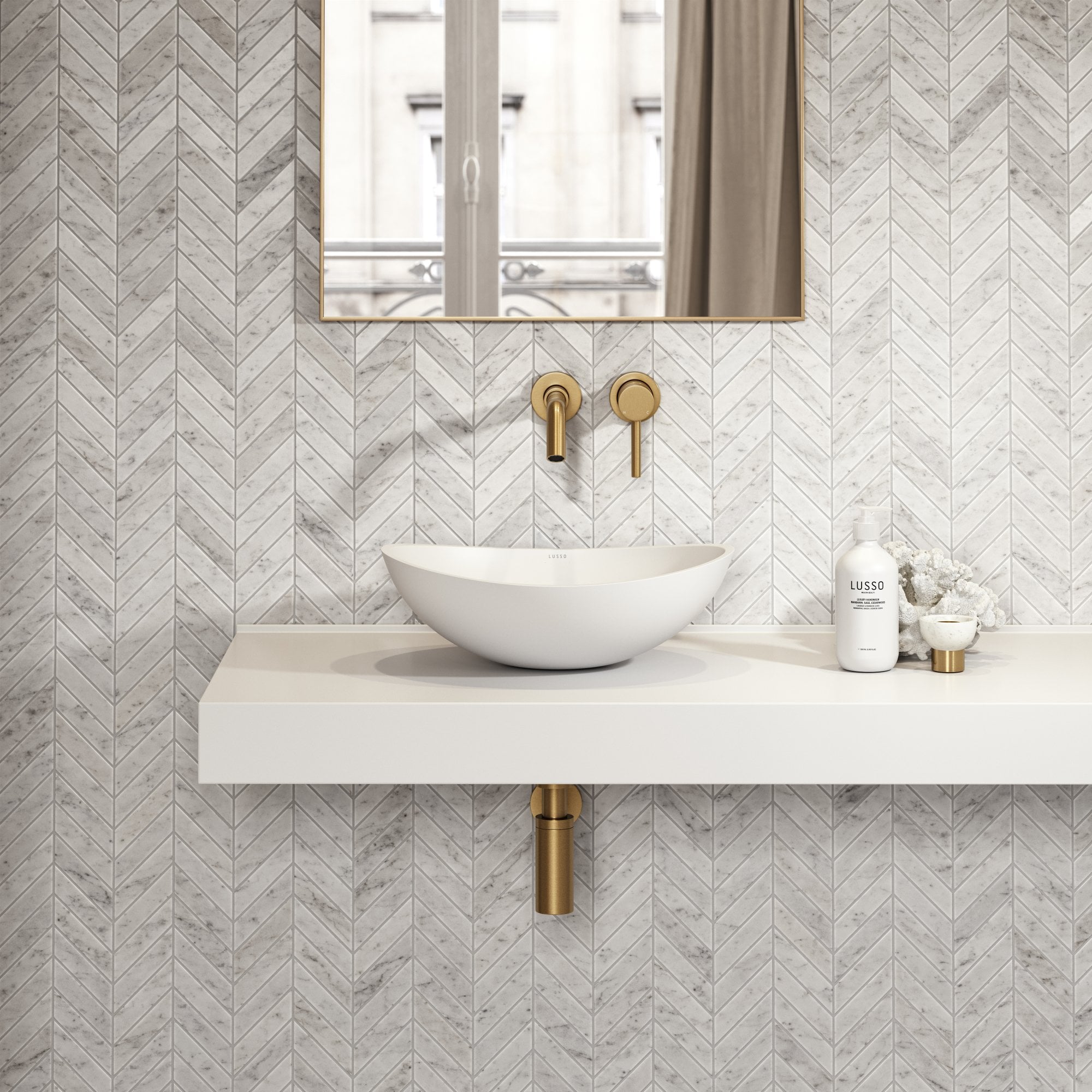 Mosaic Tile Carrara Marble