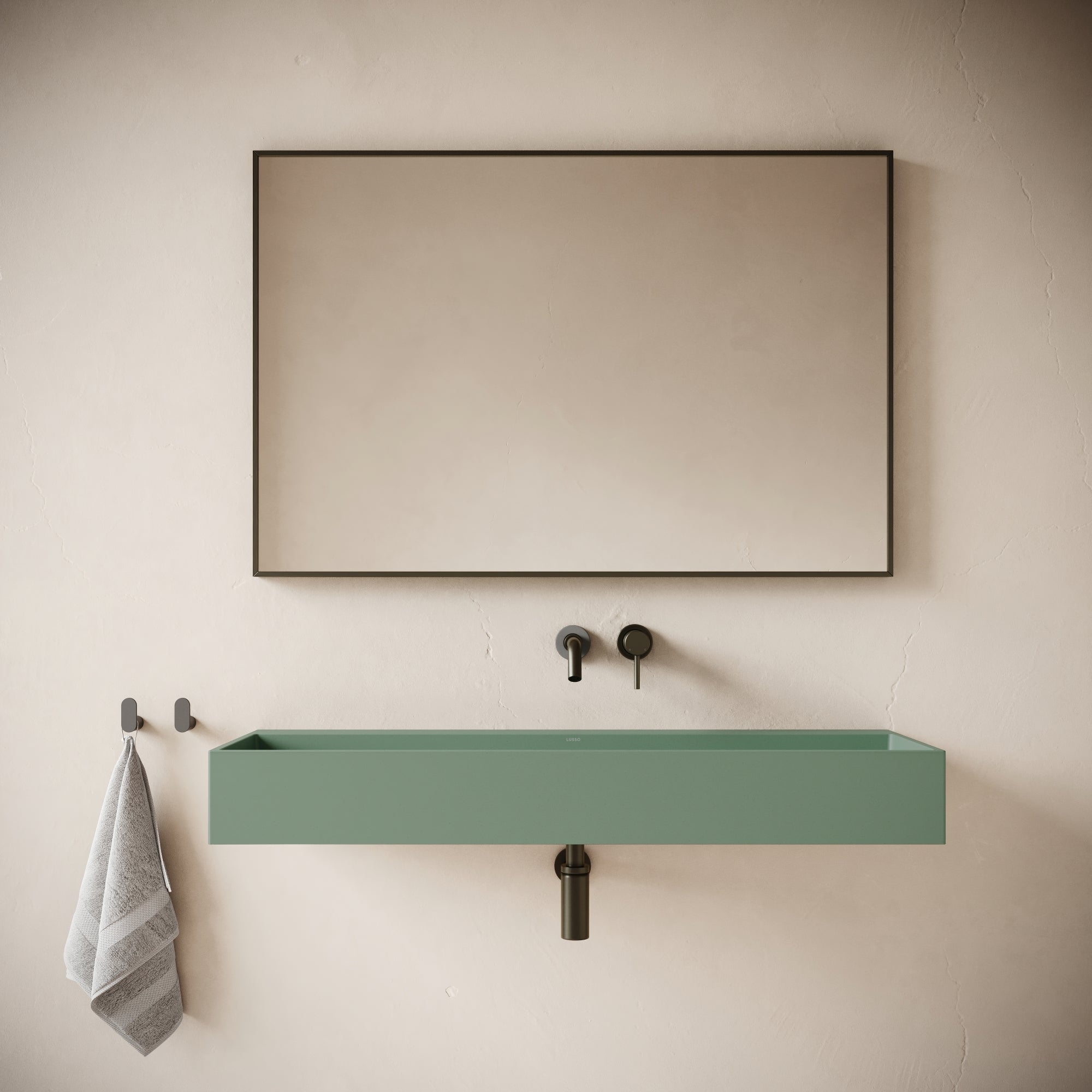 Lineare Seafoam Concrete Wall Mounted Basin 1200 mm