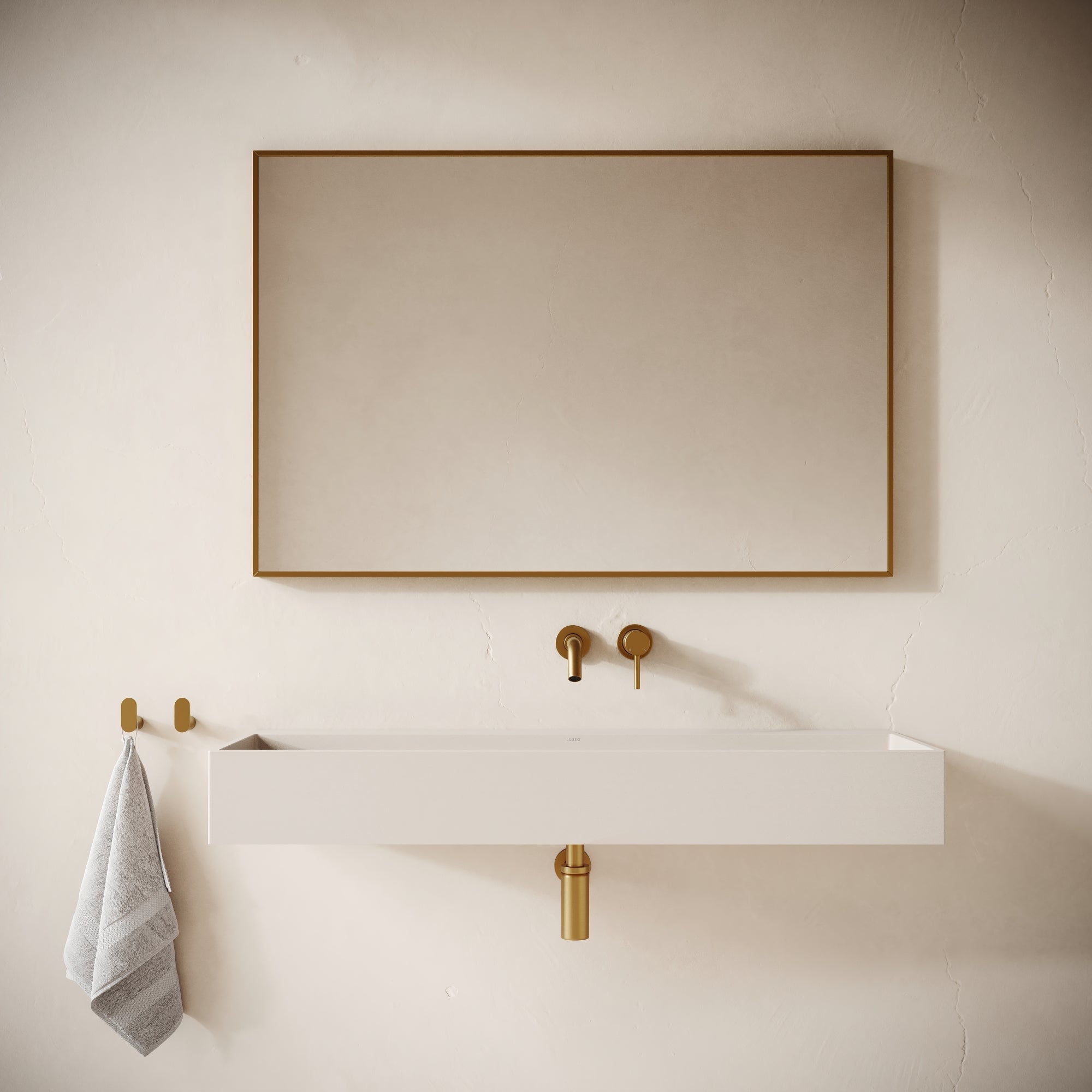 Lineare Shore Concrete Wall Hung Basin 1200mm - LUSSO