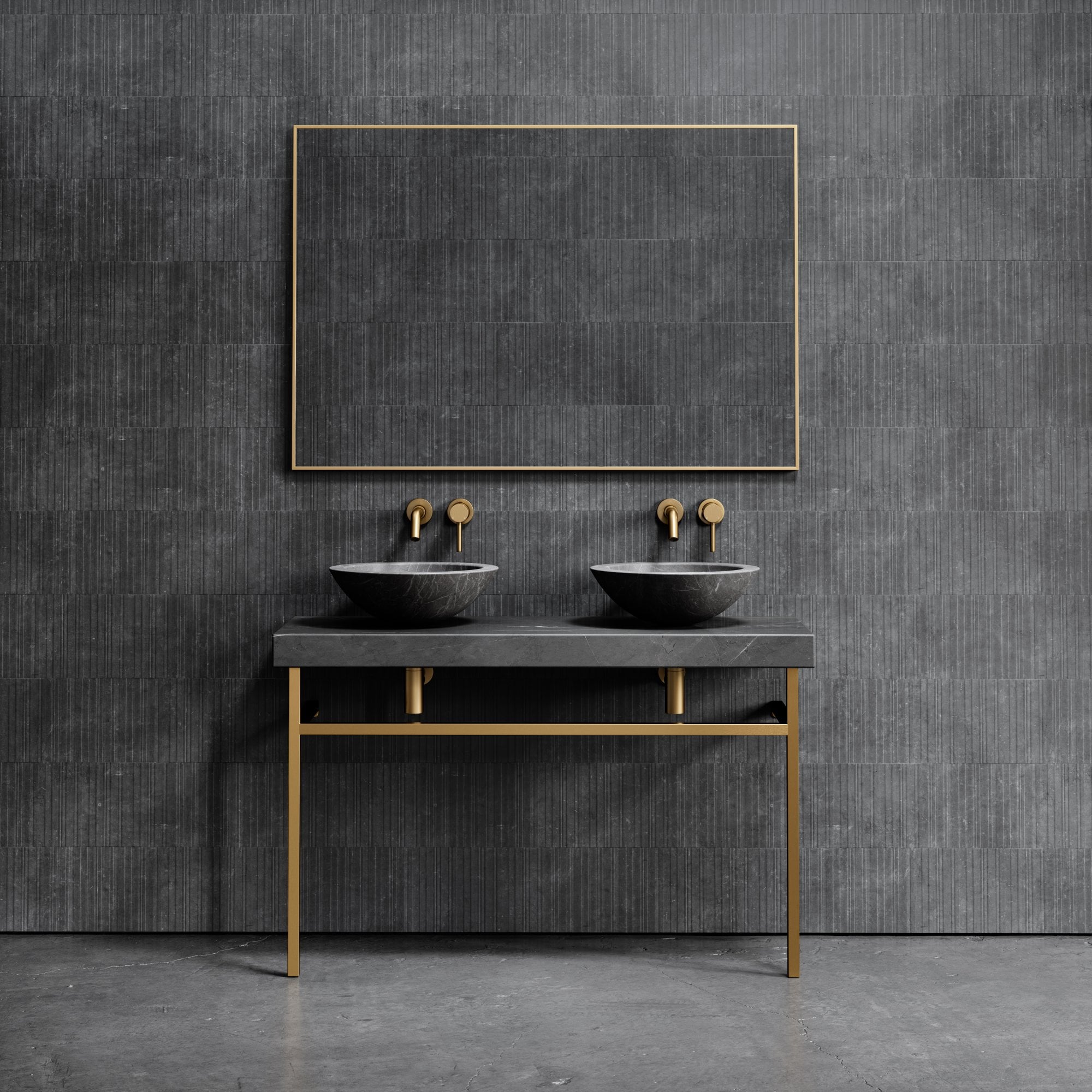 Lomazzo Countertop Vanity Unit Pietra Grey Marble 1200 mm - LUSSO