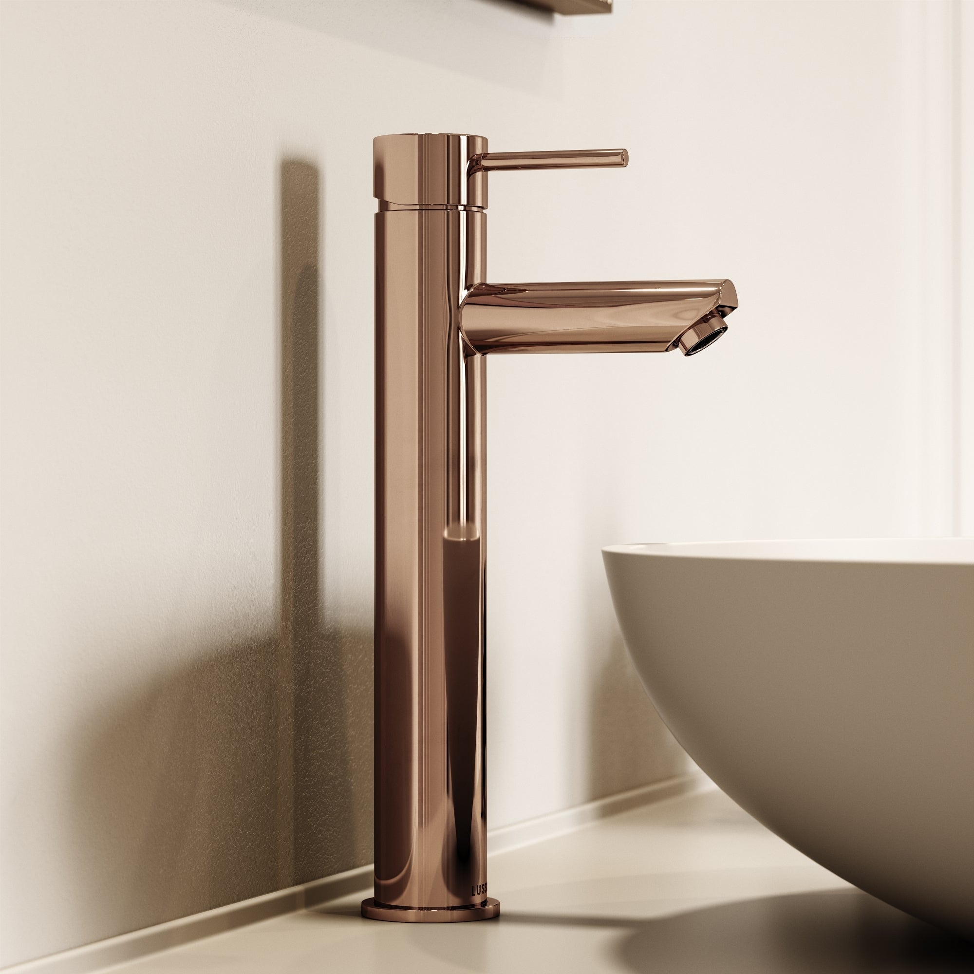 Luxe Monobloc Rose Gold Basin Tall Mixer Tap LUSSO