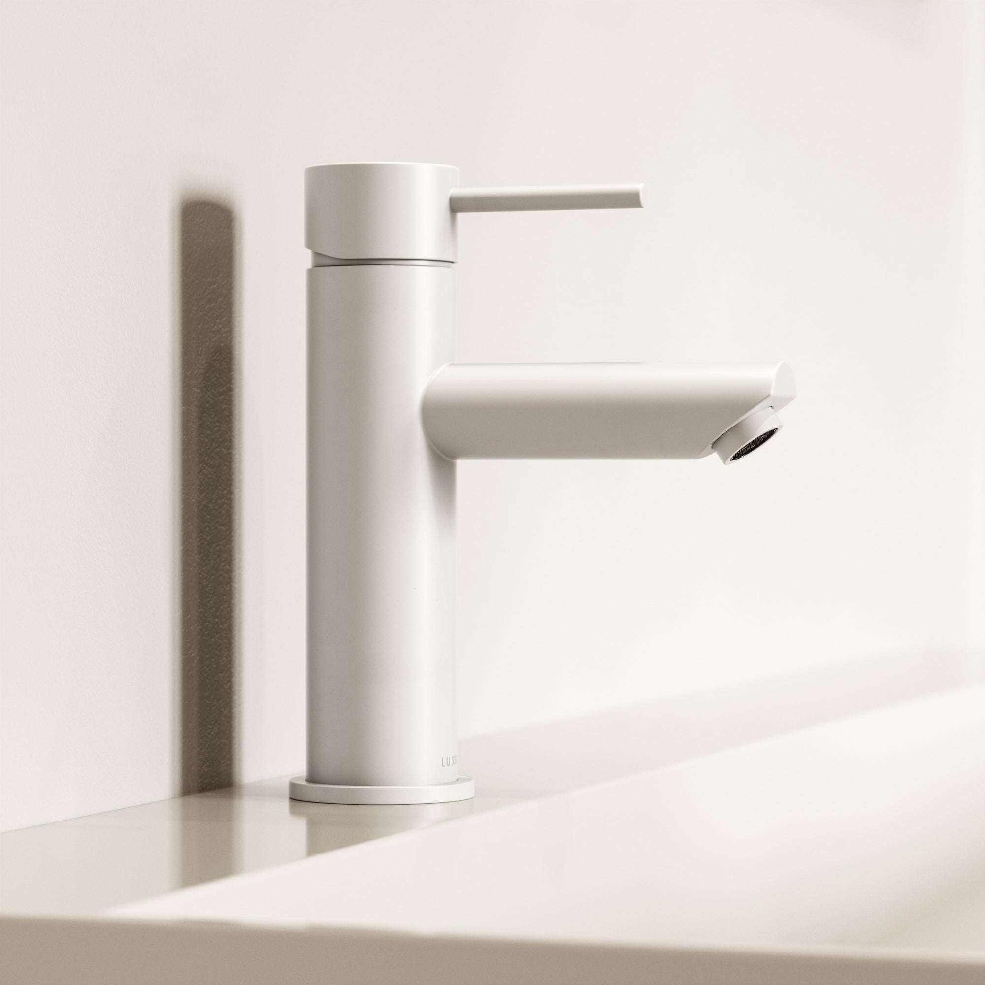 Luxe Monobloc Silk Matte White Basin Mixer Tap - LUSSO