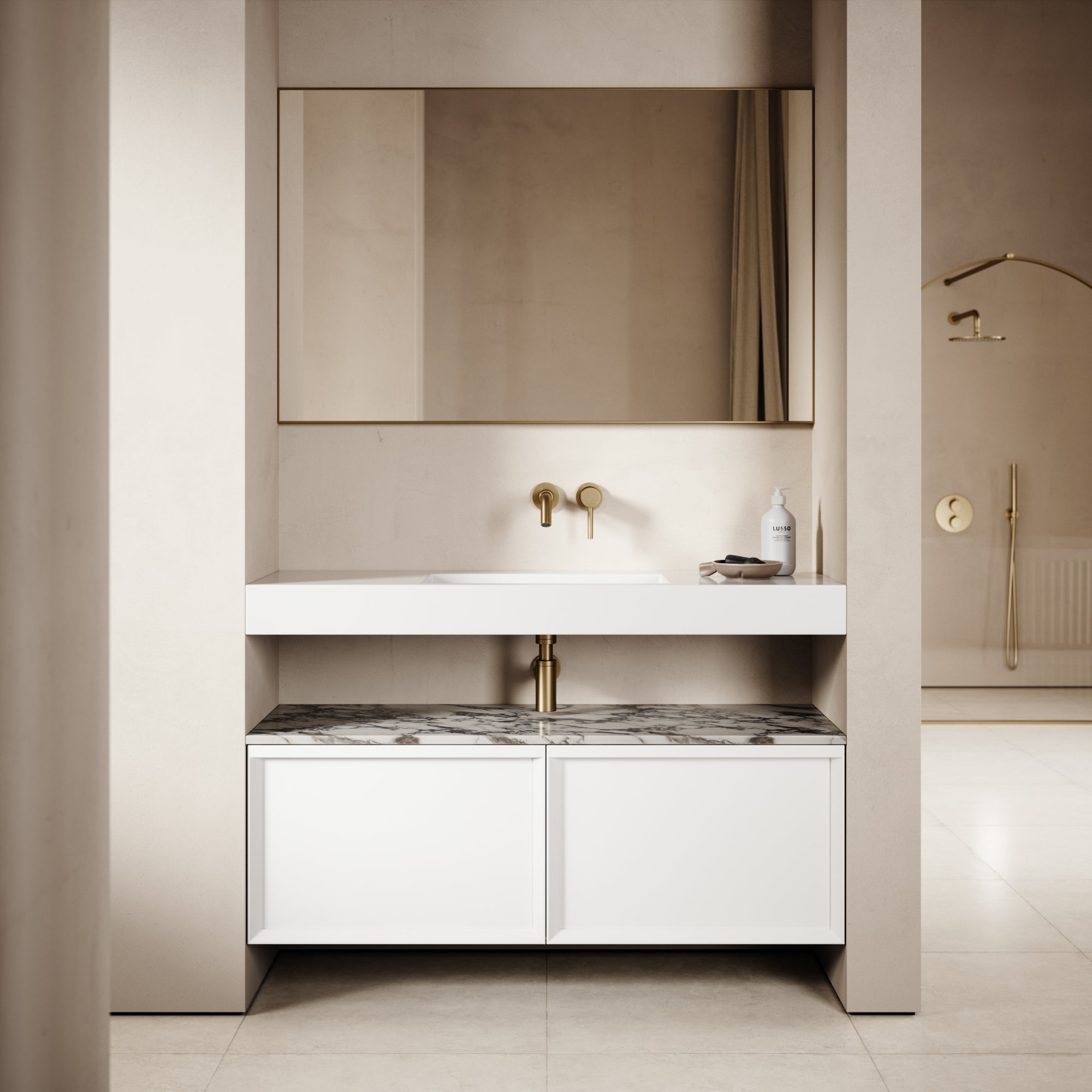Palermo Matte White Vanity Unit 1200mm - LUSSO