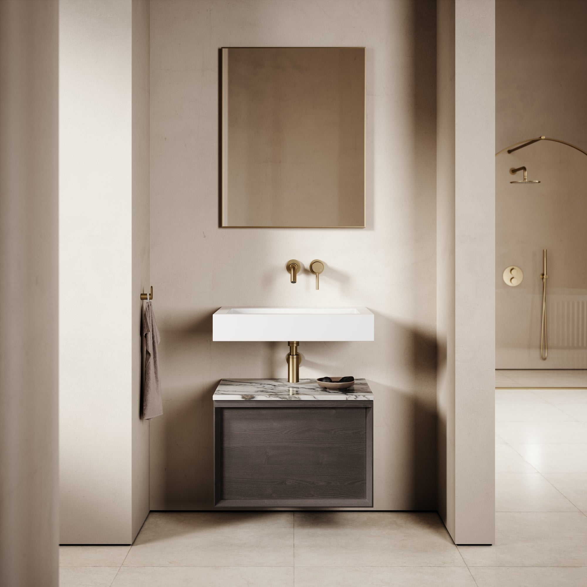 Palermo Modular Grey Oak Bathroom Storage Cabinet - LUSSO