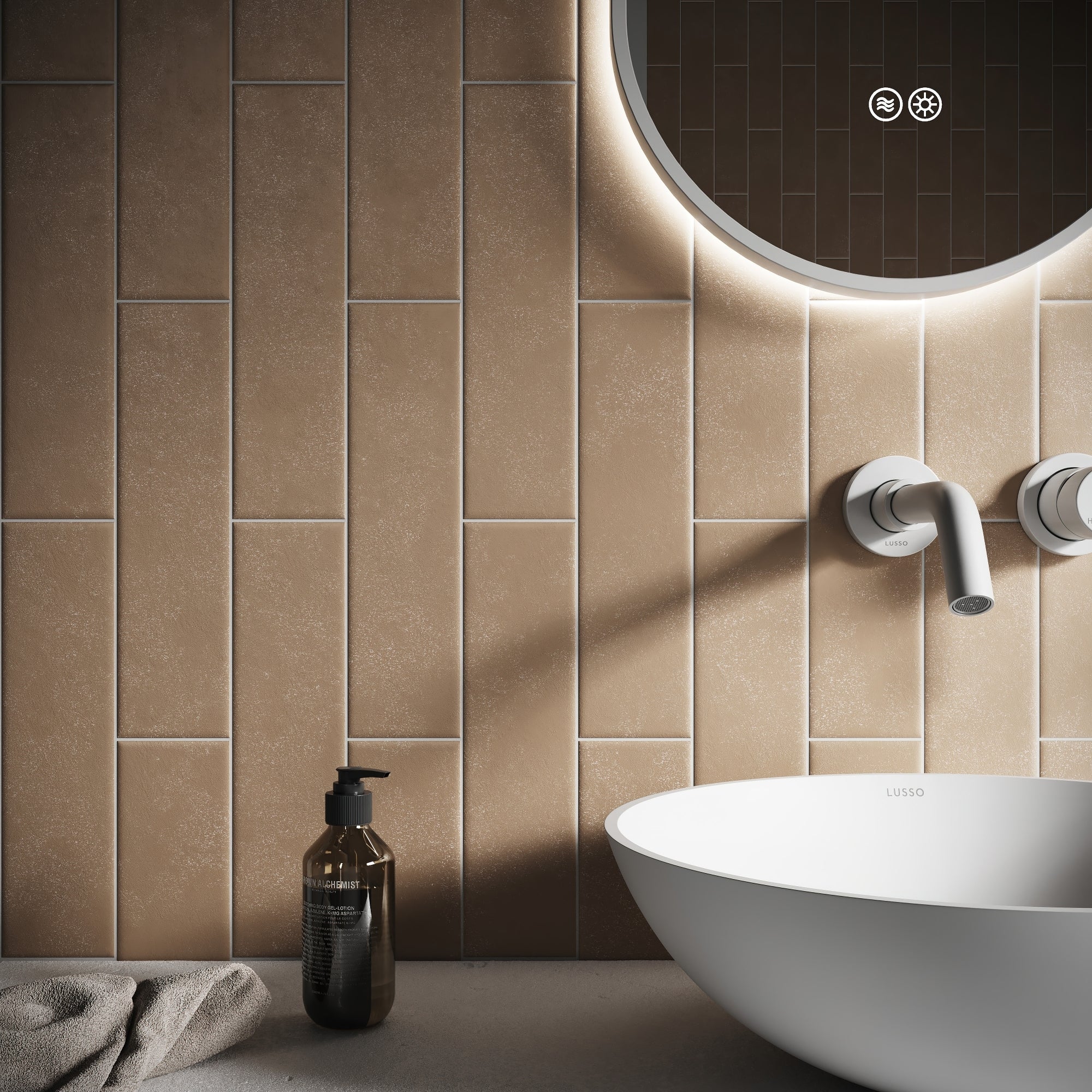 Palma Classic Mocha Matte Porcelain Brick Tile - LUSSO