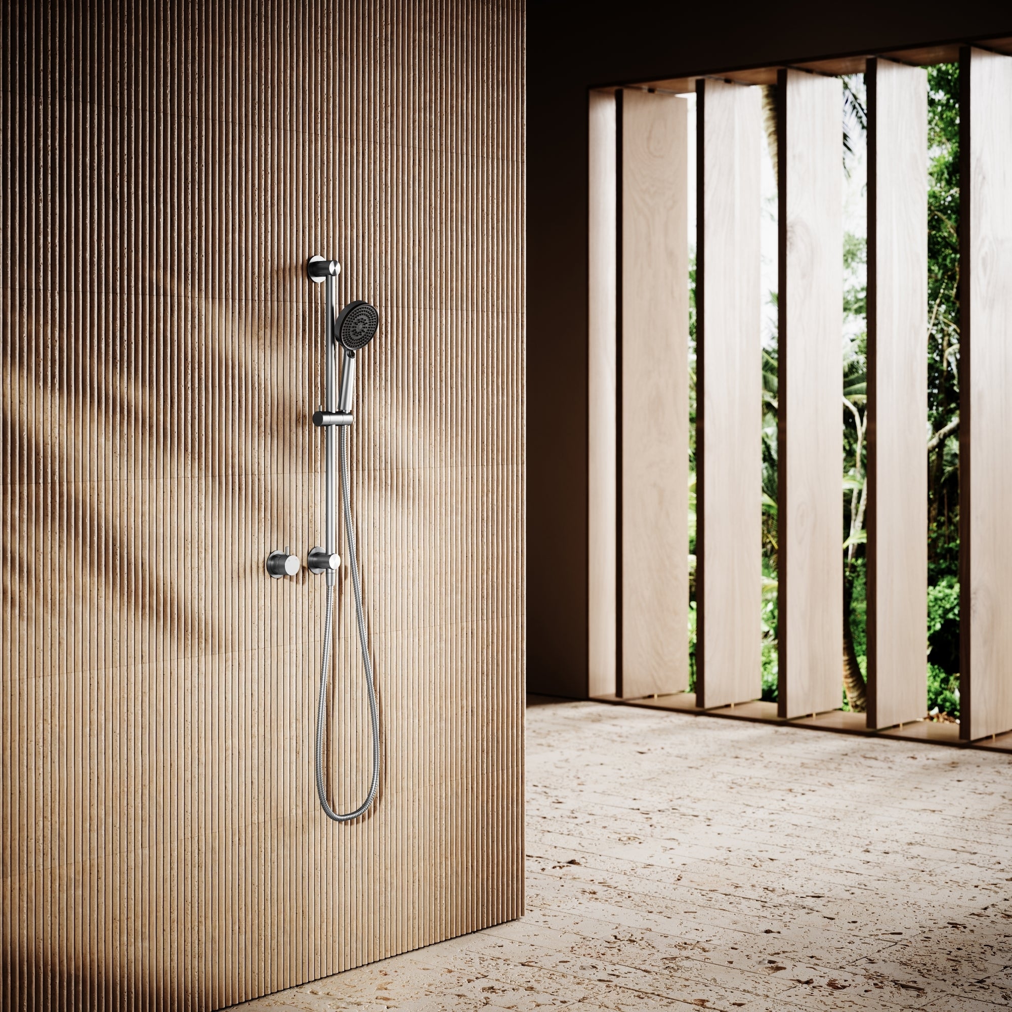 Revive Brushed Stainless Shower Riser Kit with Valve - LUSSO