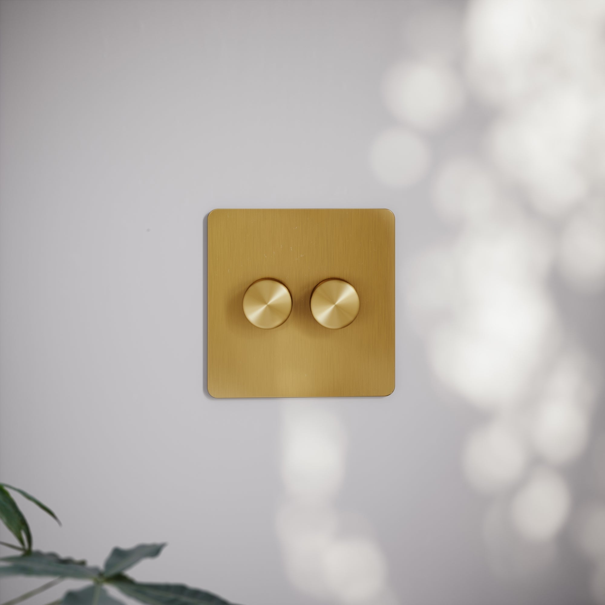 SlimTech Collection Brushed Gold 2 Gang 2 Way Dimmer Switch - LUSSO