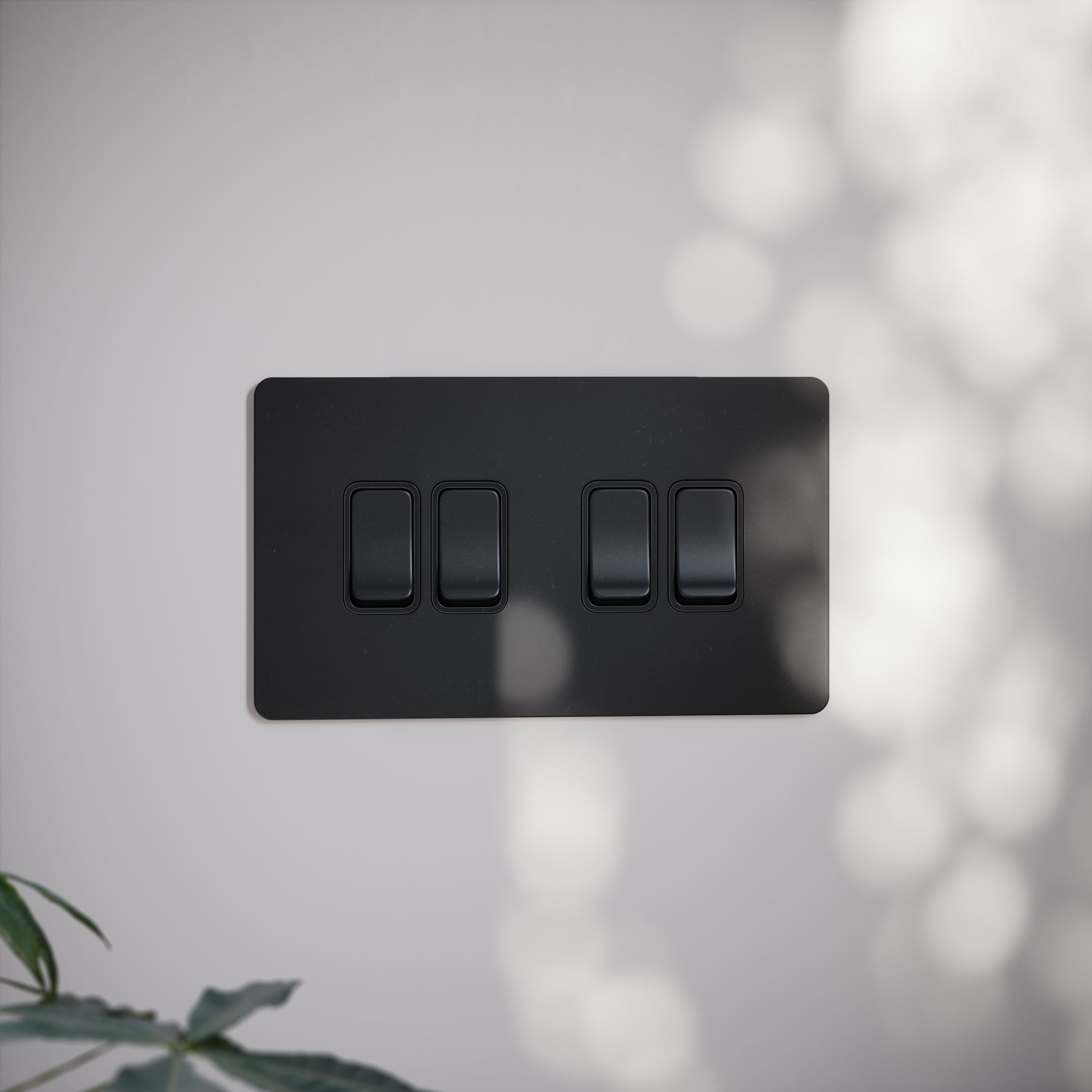 SlimTech Collection Matte Black 4 Gang 2 Way Switch - LUSSO