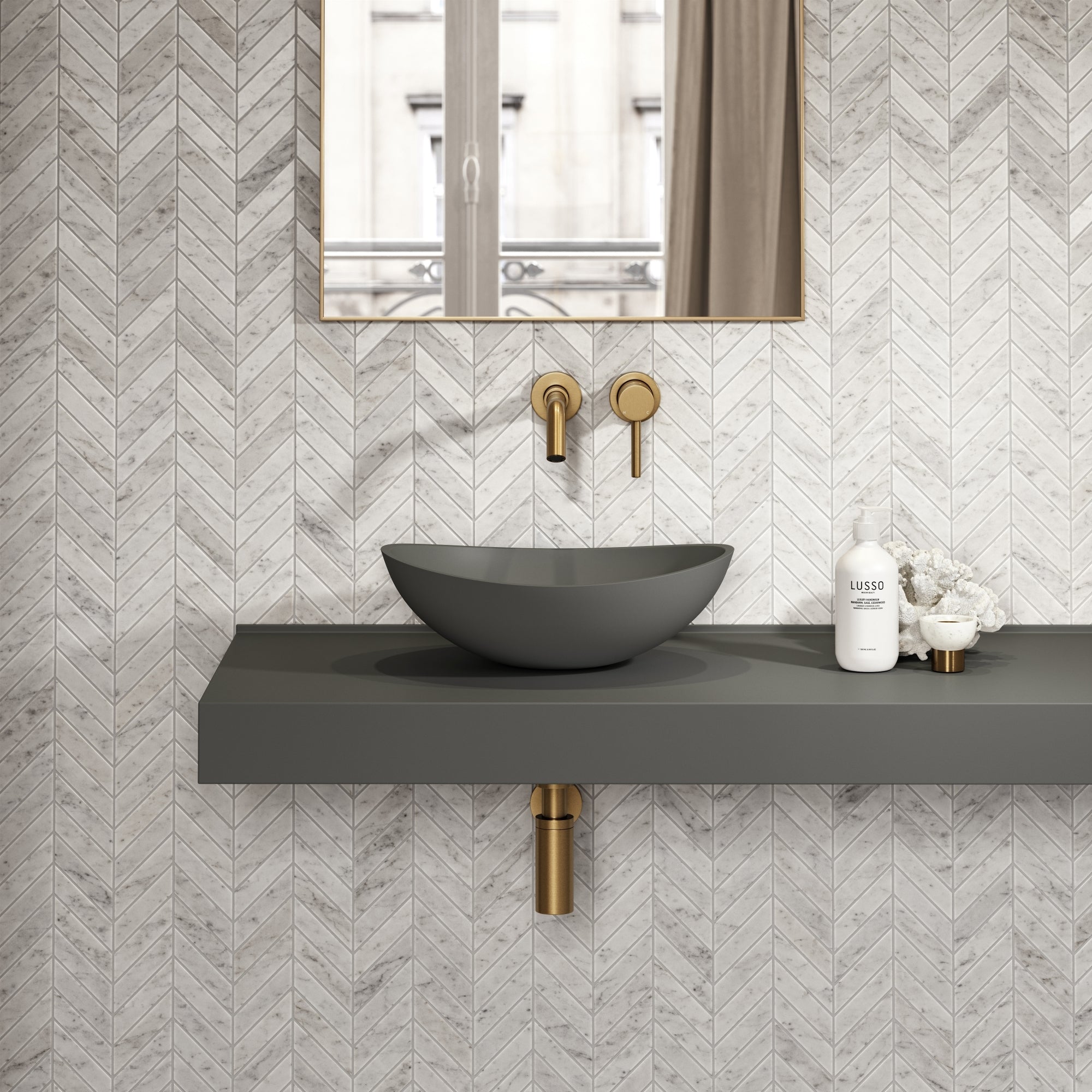 Soho Clay Countertop Stone Basin 420mm - LUSSO