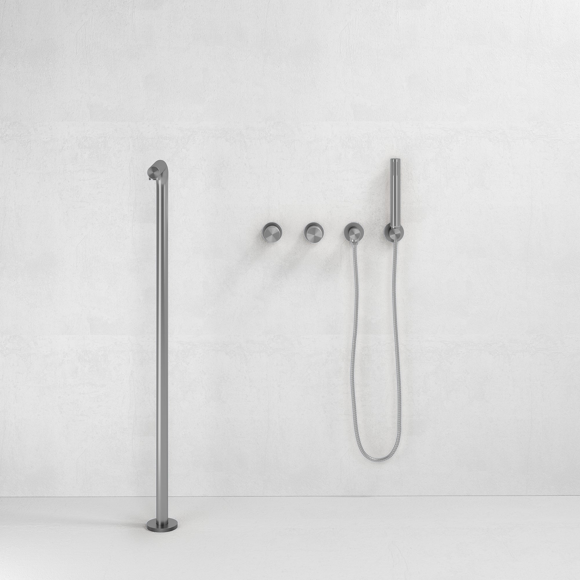 Urban Brushed Stainless Floorstanding Bath Shower Mixer Tap - LUSSO