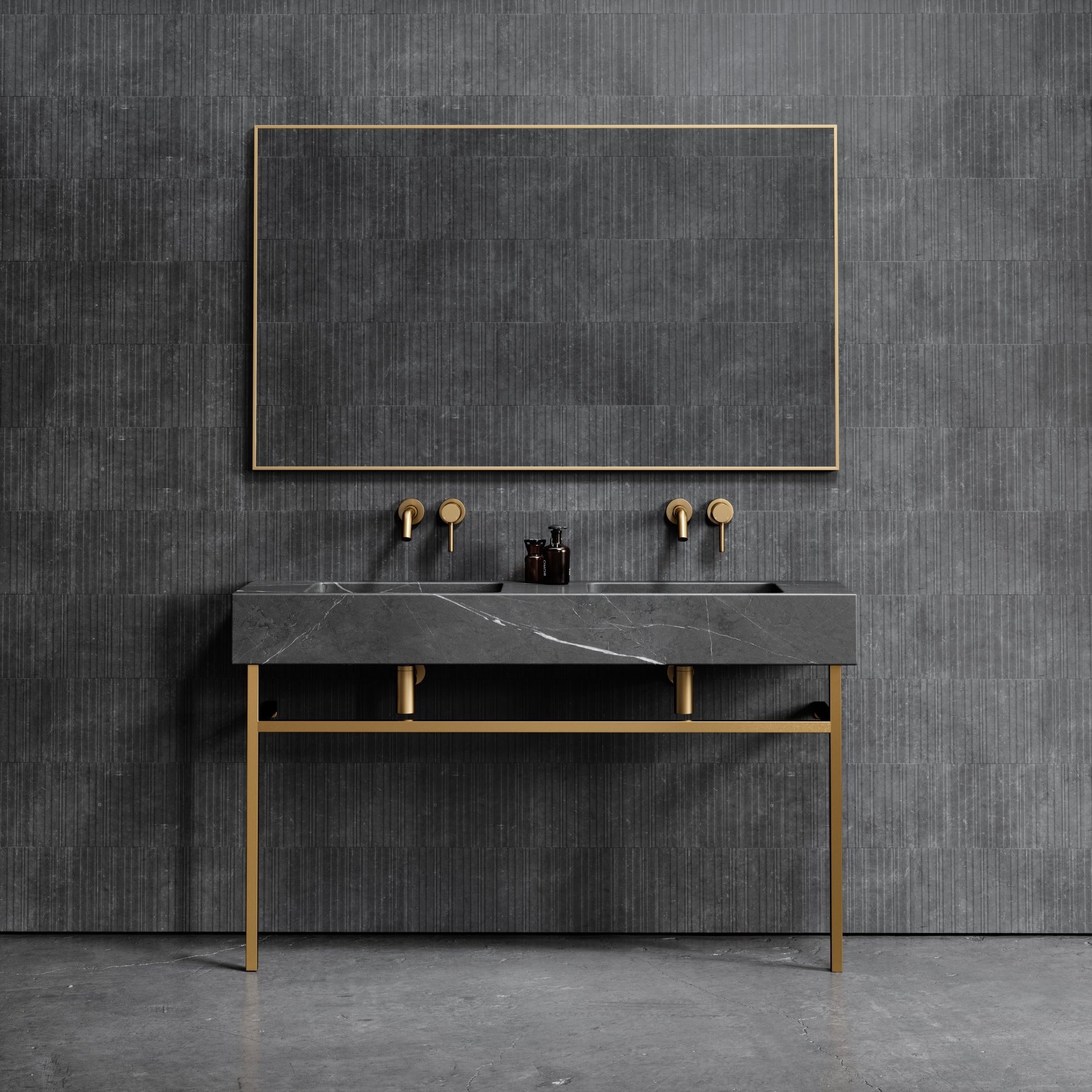Vernante Vanity Unit with Pietra Grey Marble Basin 1400 mm - LUSSO