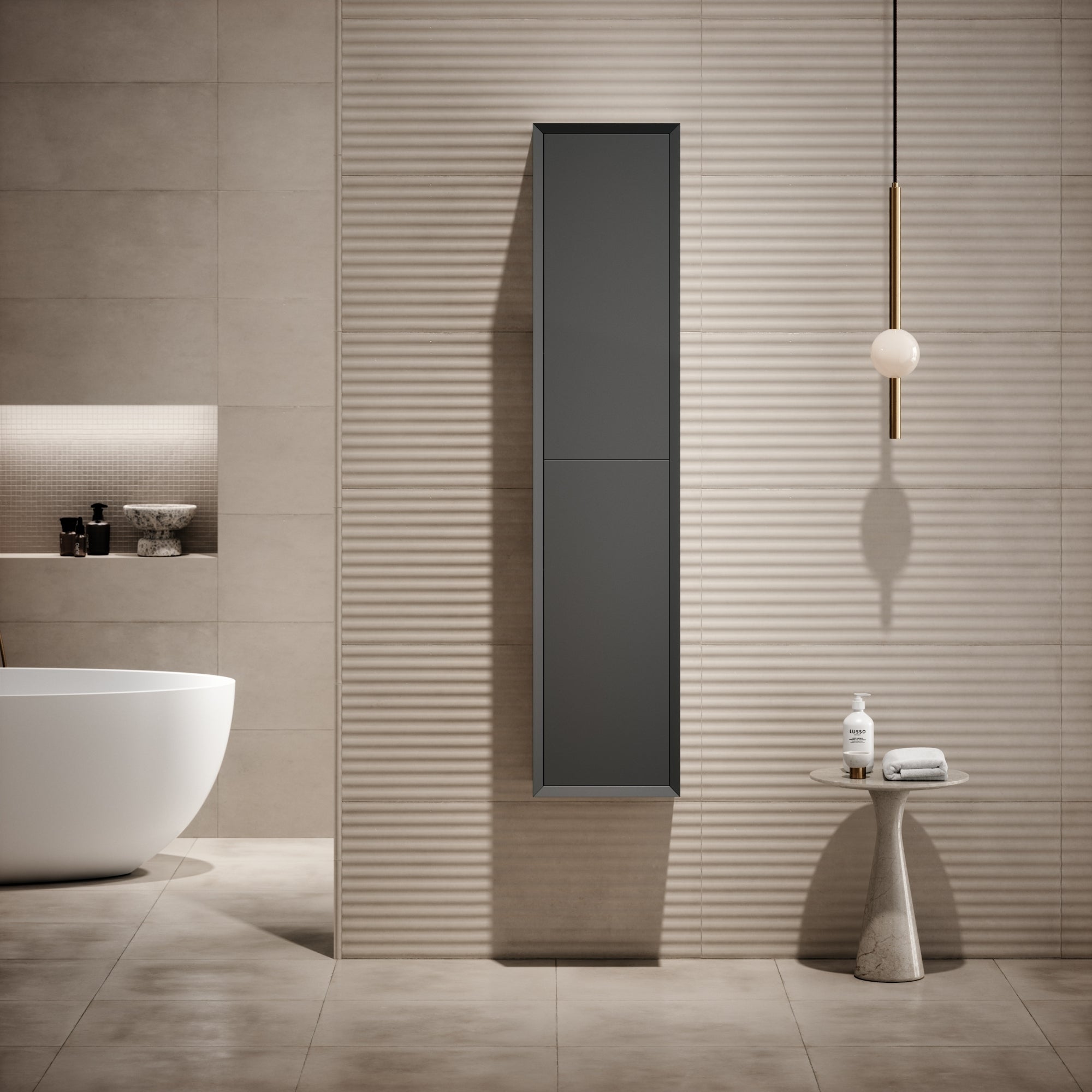 Volini Bathroom Storage Cabinet Matte Anthracite 350 mm - LUSSO